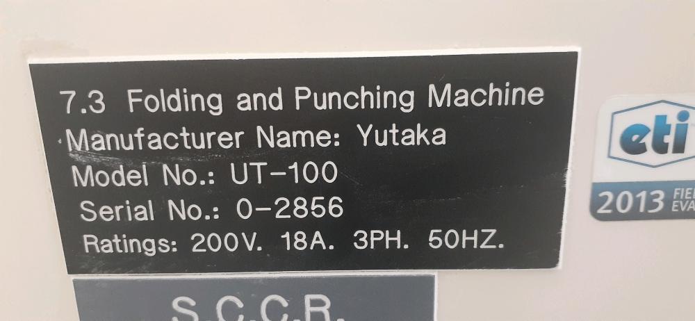 Yutaka Folding & Punching Machine & Yutaka Inline Press