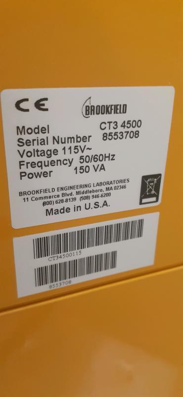 Brookfield Texture Analyzer