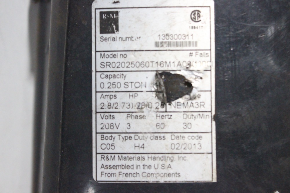 StageMaker SR2 1/4 Ton 3-Phase Chain Hoist