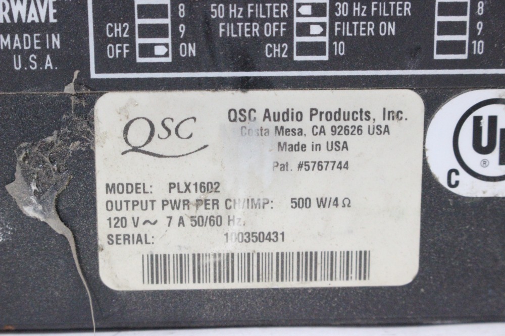 QSC PLX1602 Pro 1600 Watt Two-Channel Power Amplifier