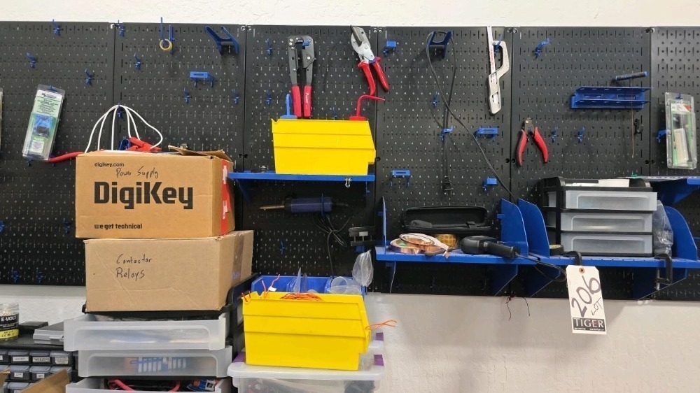 Wire Spool Racks / Electric Wire Cables / Plastic Storage Carts w/Contents